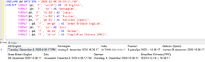 SQL CONVERT date formats and functions