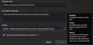 Microsoft Teams shared channels/Teams Connect defined
