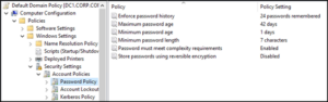 Password policy guidelines for Active Directory